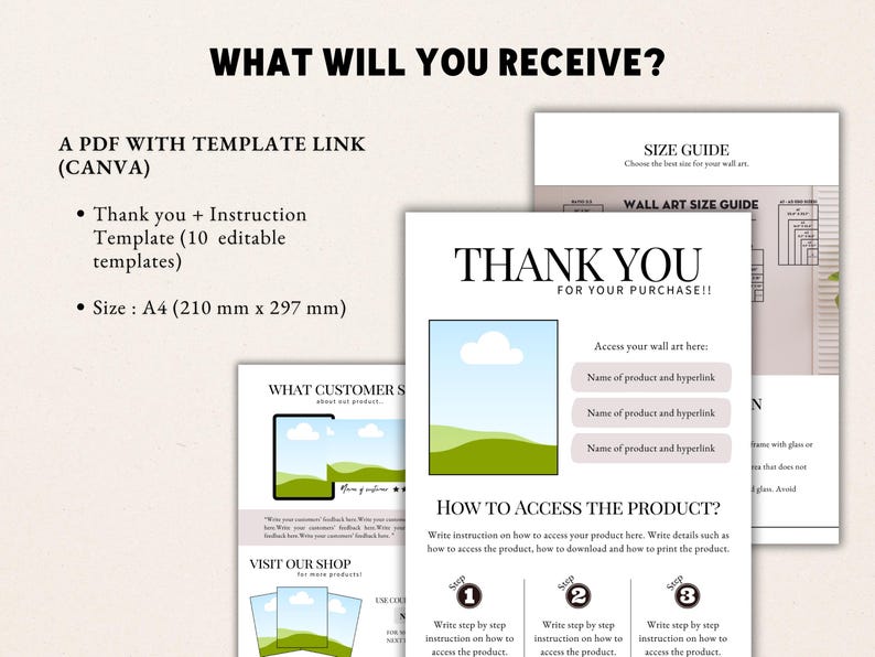 Wall Art Download Instruction Template Canva Google Drive Link Thank ...