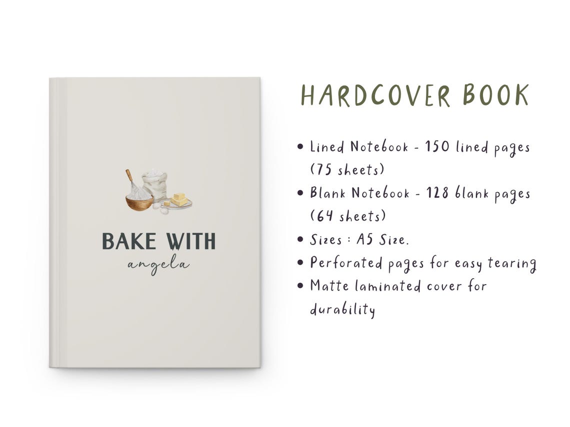 Customized Baking Recipe Book Baker Gift Birthday Idea Present for Home ...