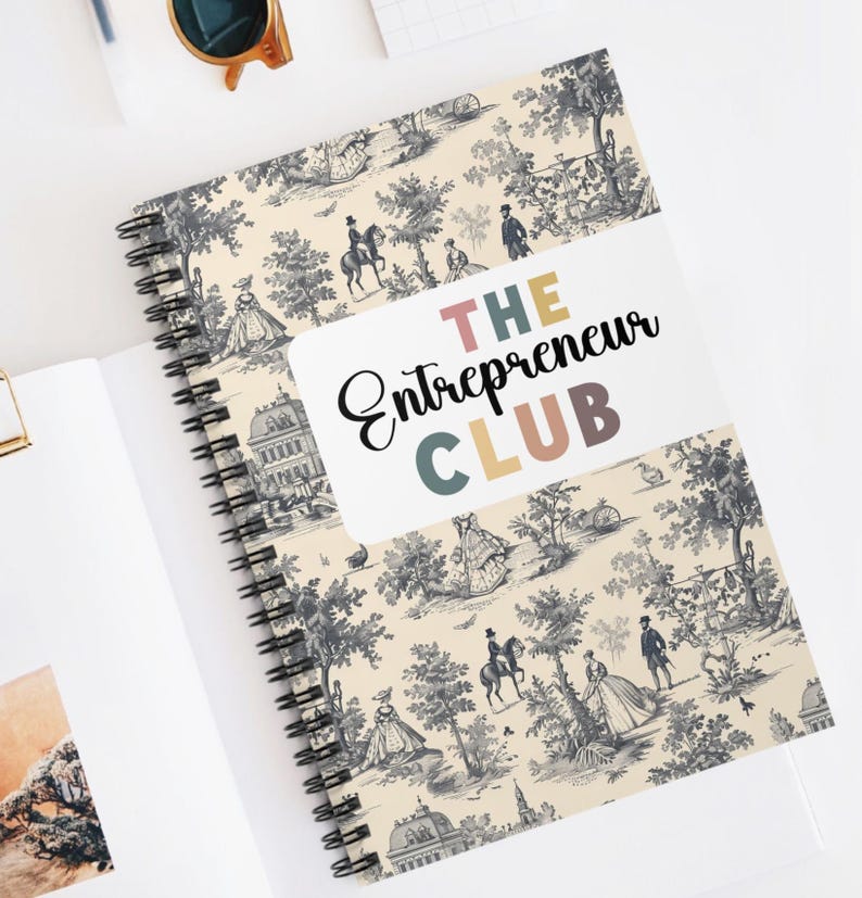 Entrepreneur Club Notebook Toile Pattern Notebook for College Club ...