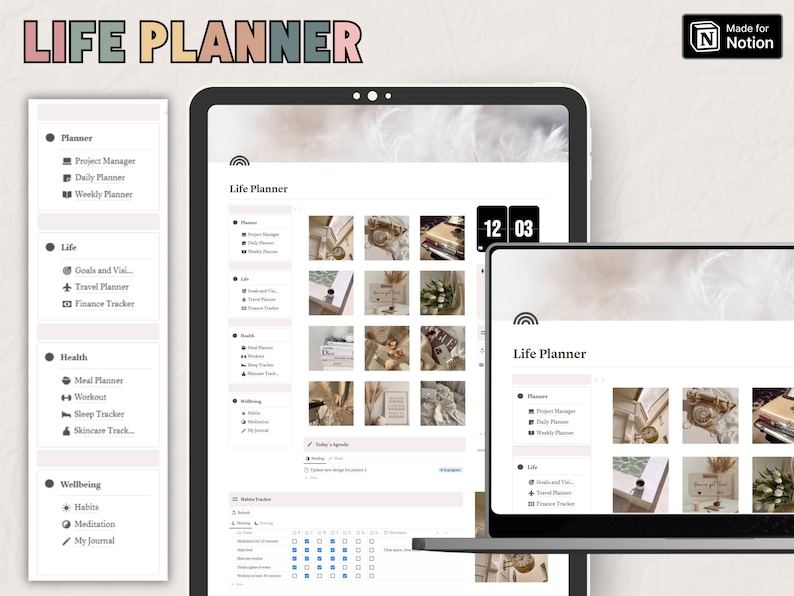 PLR Notion Template Bundle Digital Planner With Resell Right Second Brain Dashboard Content ...