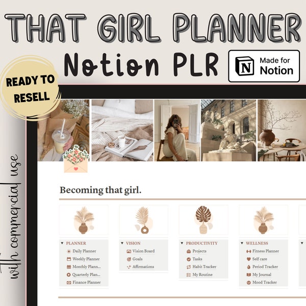 Plr That Girl Notion Template - Etsy