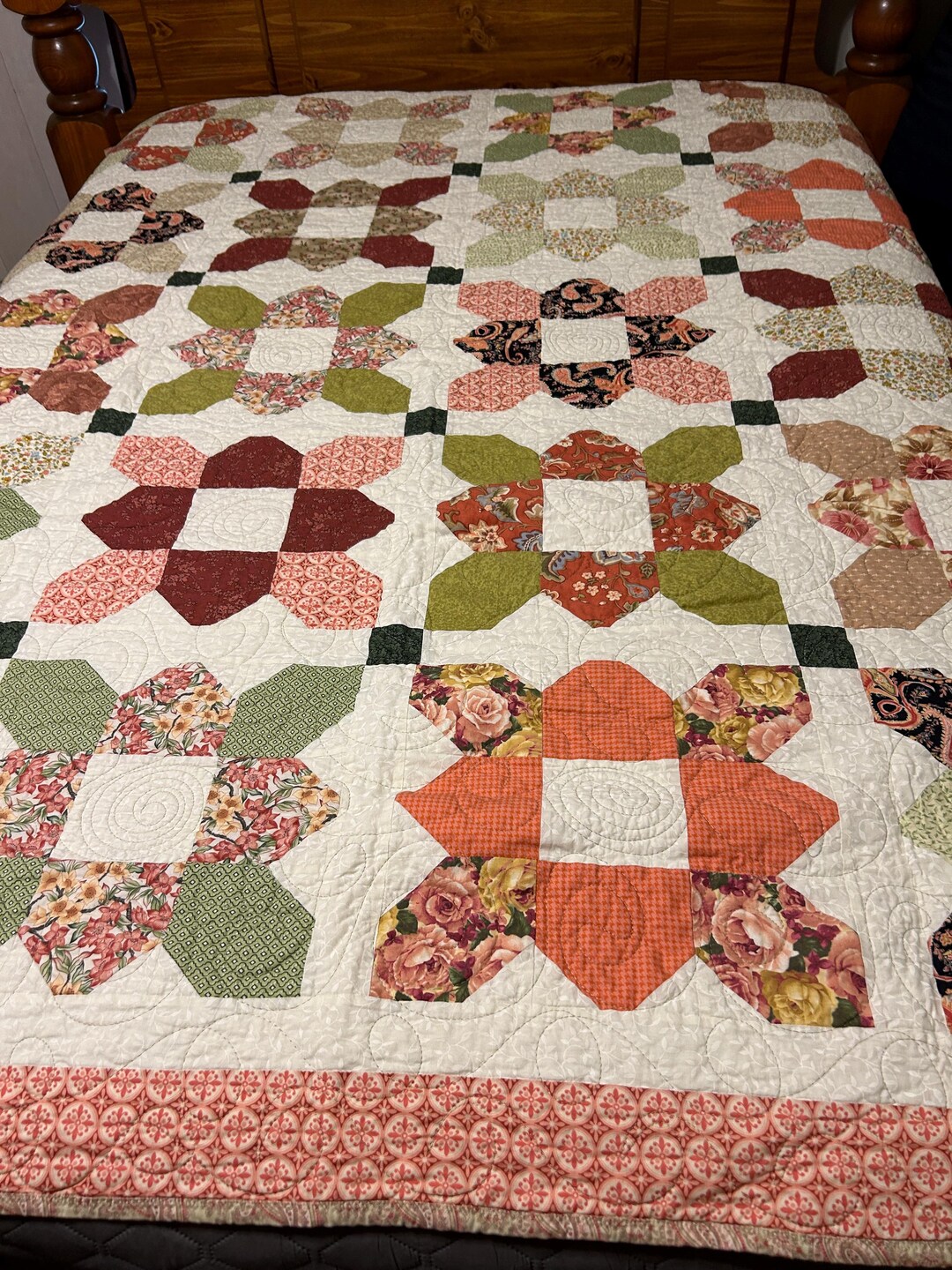 Quilt Home Made Pattern is Called Prairie Flower and Contains Various ...