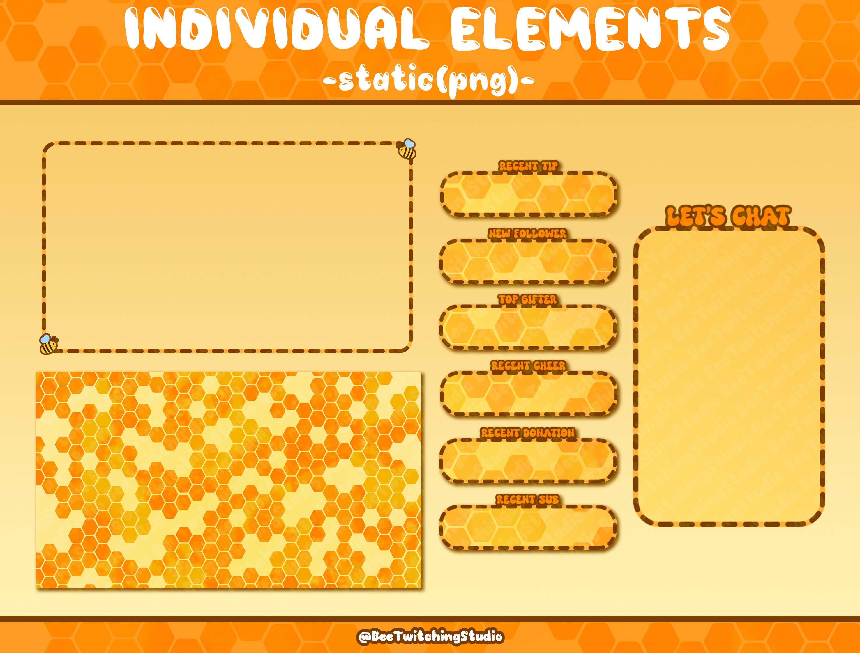 Cute Honey Bee Animated Stream Package | Twitch Overlays and Scenes ...
