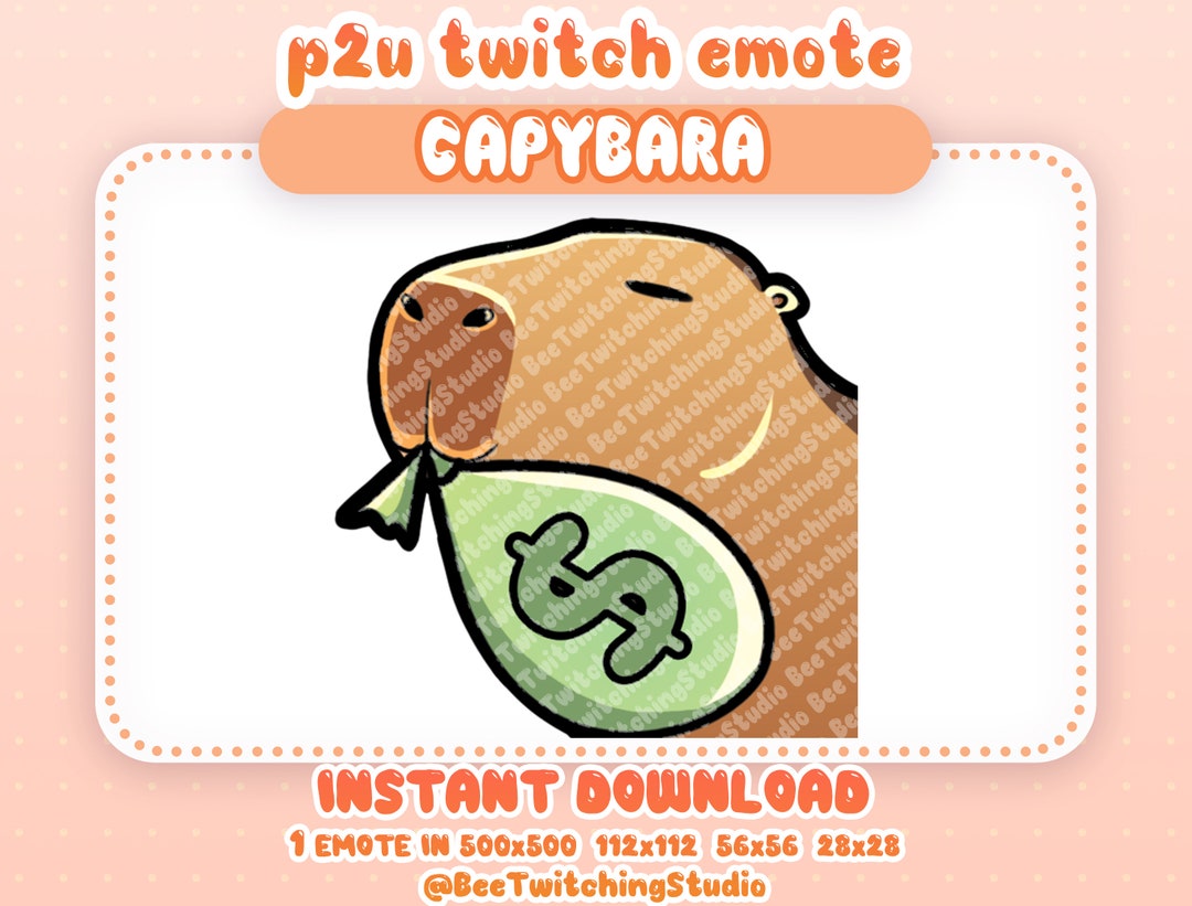 Cute Capybara Money Emote for Twitch Discord and Youtube | P2u Animal ...