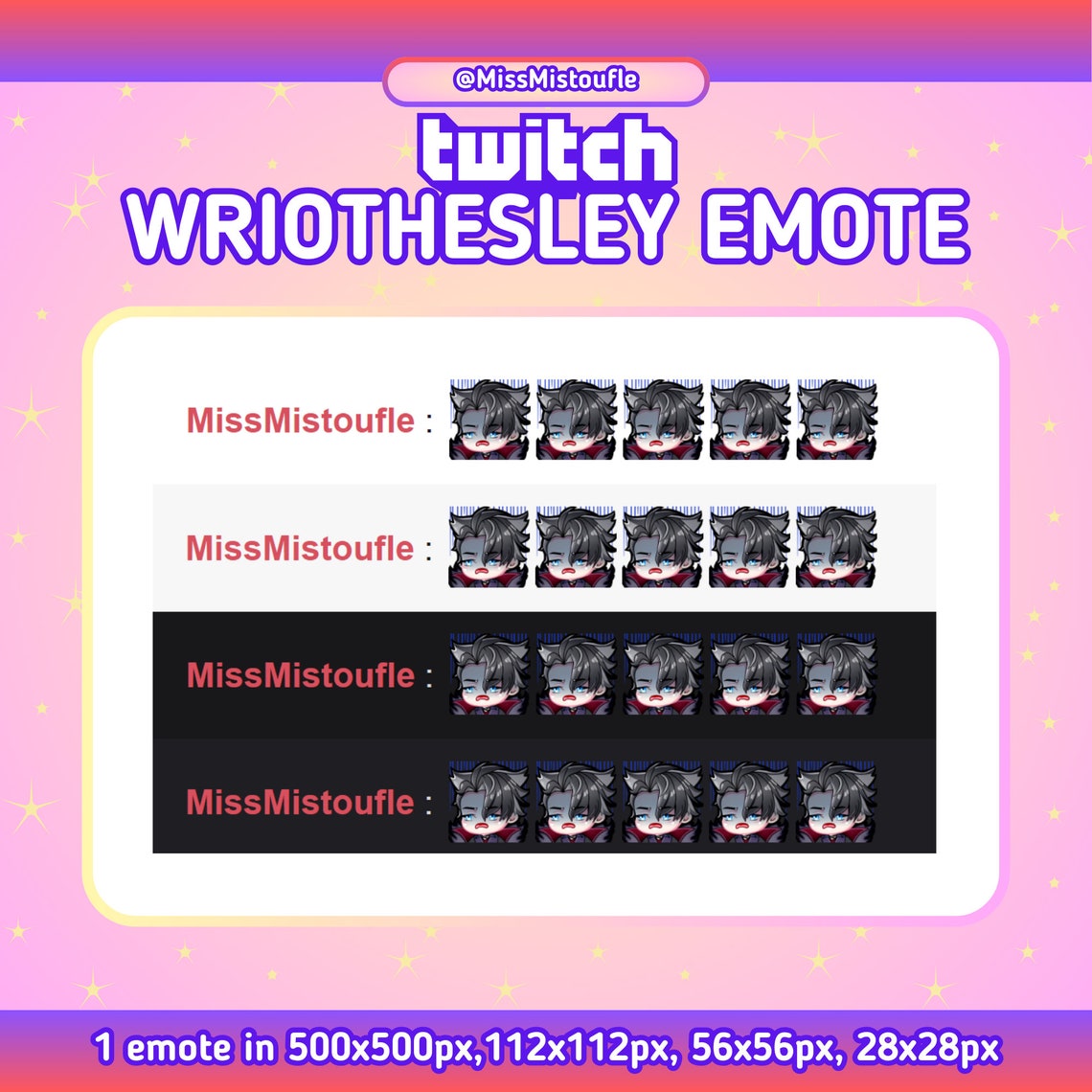 Wriothesley Static Disgusted Emote for Twitch / Discord - Etsy