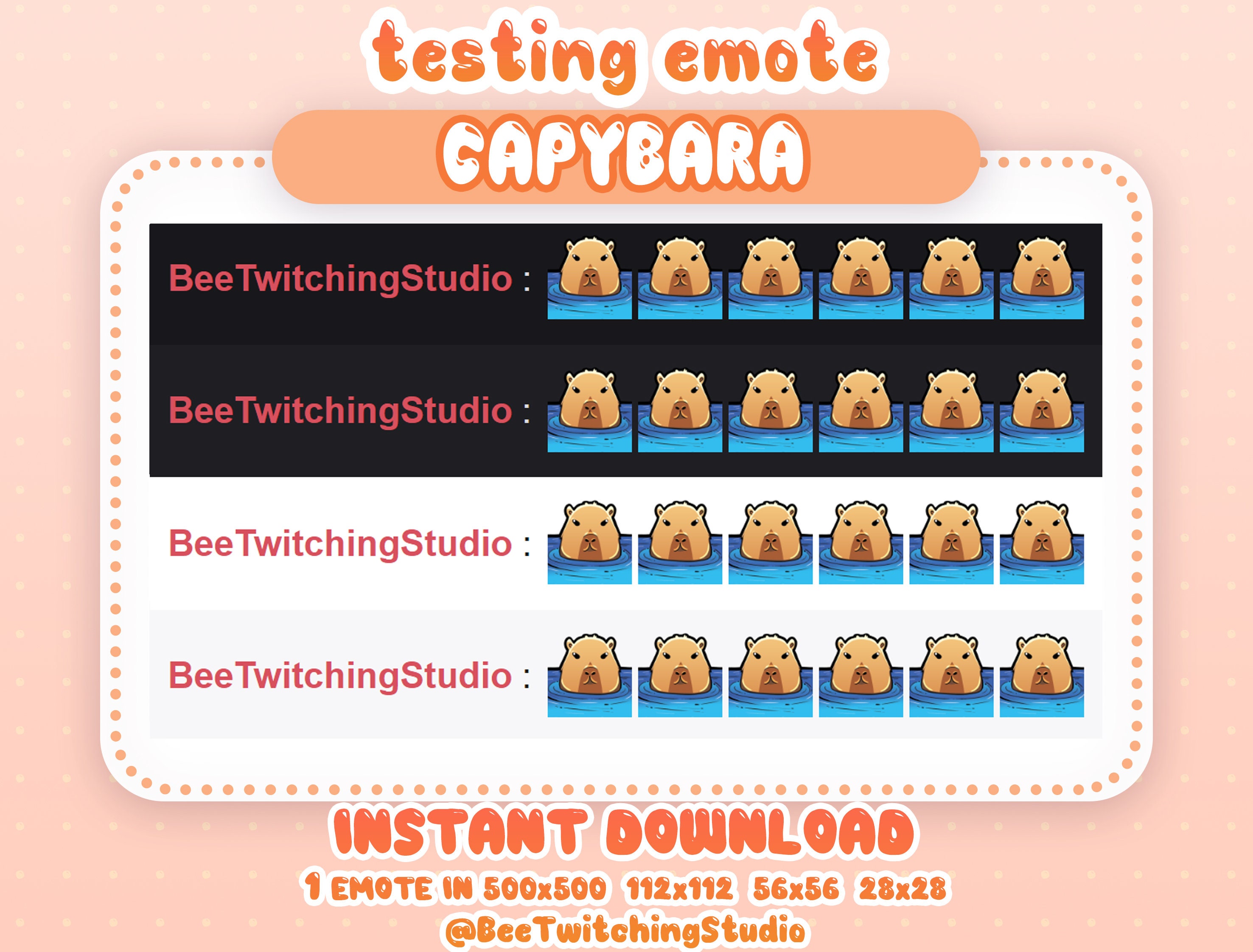 Cute Capybara Lurk Emote for Twitch Discord and Youtube | P2u Animal ...