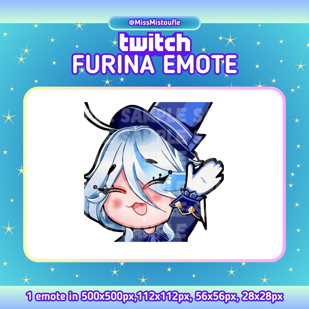 Furina Focalors Static Hi Hello Emote for Twitch / Discord - Etsy
