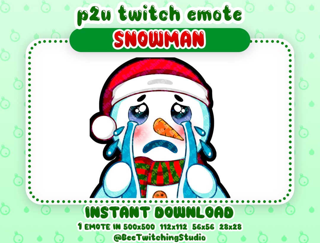 Christmas Snowman Sad Crying Emote for Twitch Discord and Youtube | P2u ...