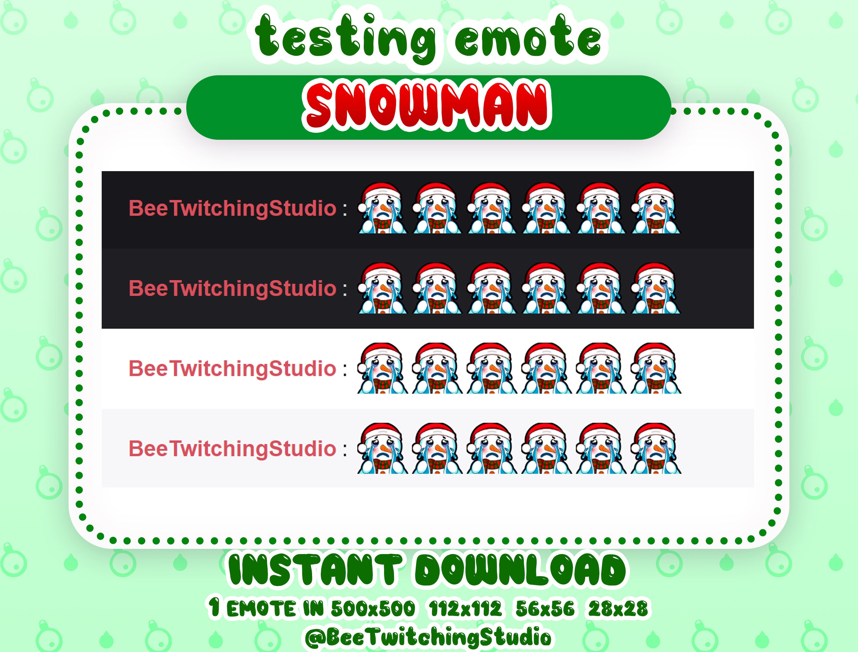 Christmas Snowman Sad Crying Emote for Twitch Discord and Youtube P2u ...