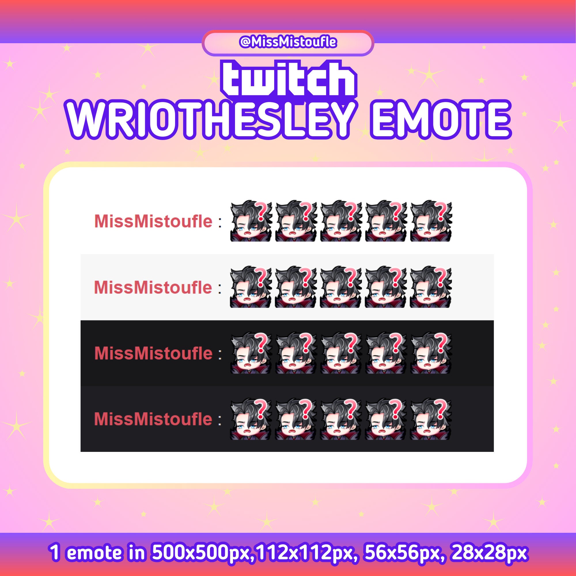 Wriothesley Static Confused Emote for Twitch / Discord - Etsy