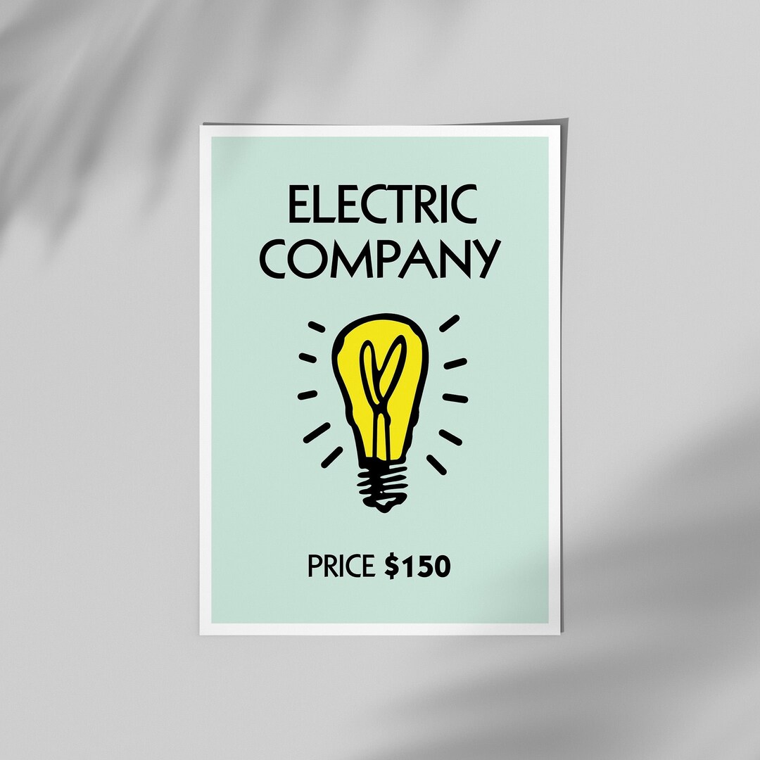 Electric Company | Monopoly & Business Poster - Etsy