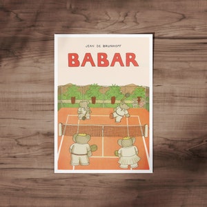 Babar Sur Le Court De Tennis Poster - Etsy