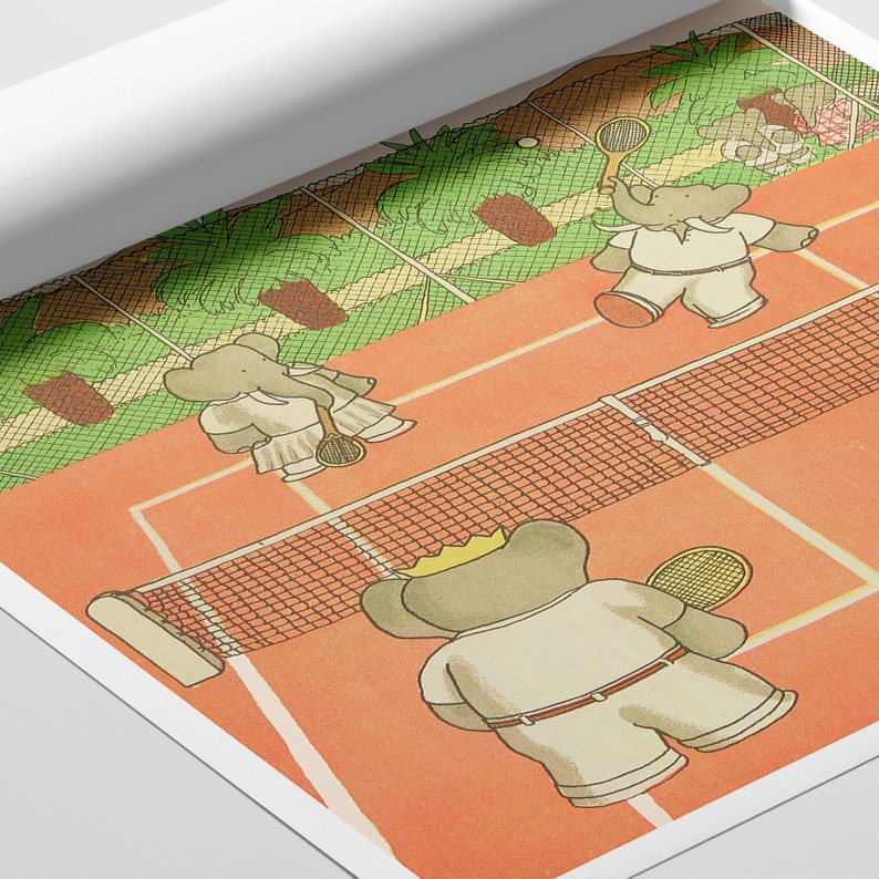Babar Sur Le Court De Tennis Poster - Etsy