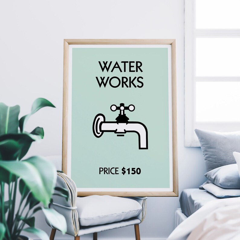 Water Works | Monopoly & Business Poster - Etsy