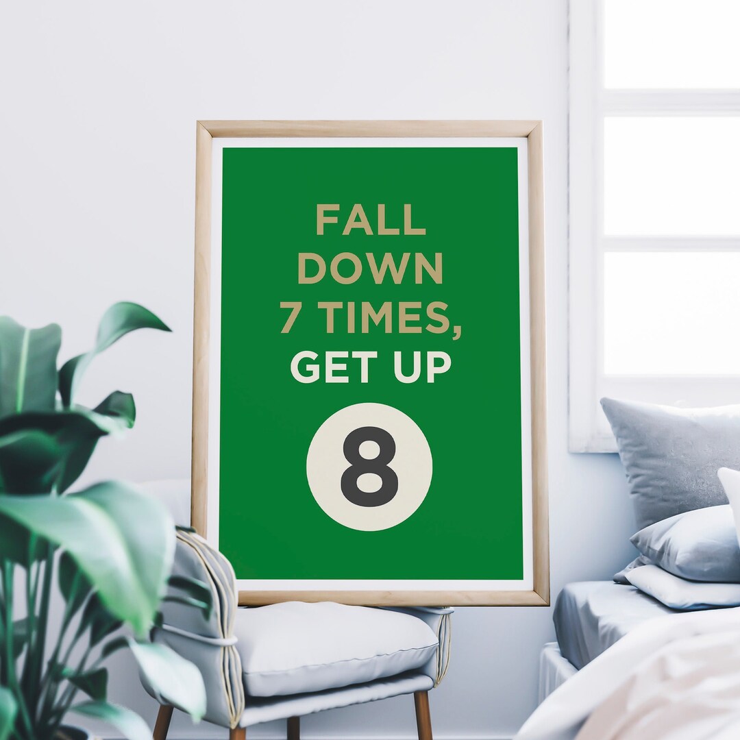 Fall Down 7, Get up 8 | Motivation & Inspiration Posters - Etsy