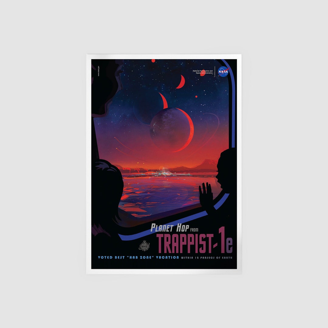 Planet Hop From Trappist 1E Poster | Nasa Posters (visions of the ...