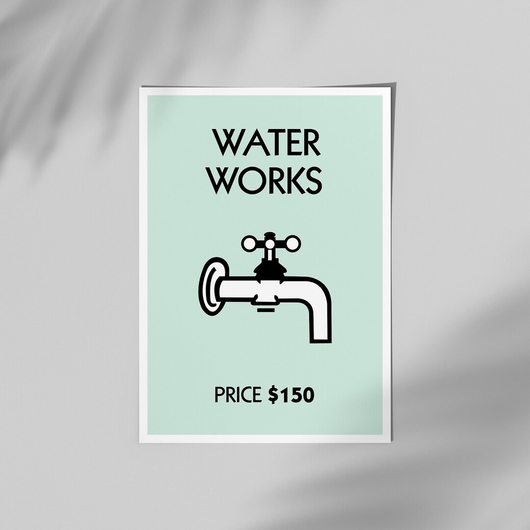 Water Works | Monopoly & Business Poster - Etsy