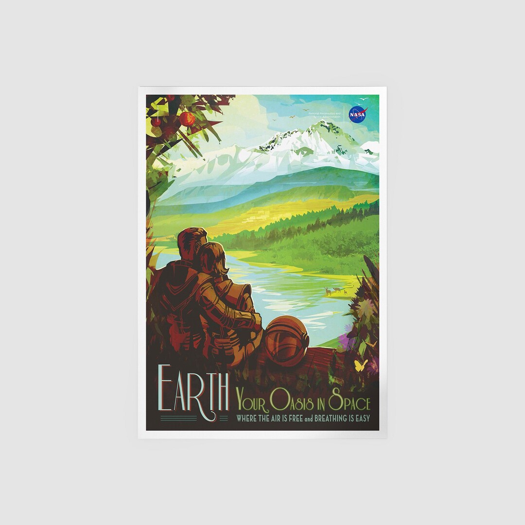 Earth Oasis in Space Poster | Nasa Posters (visions of the Future) - Etsy