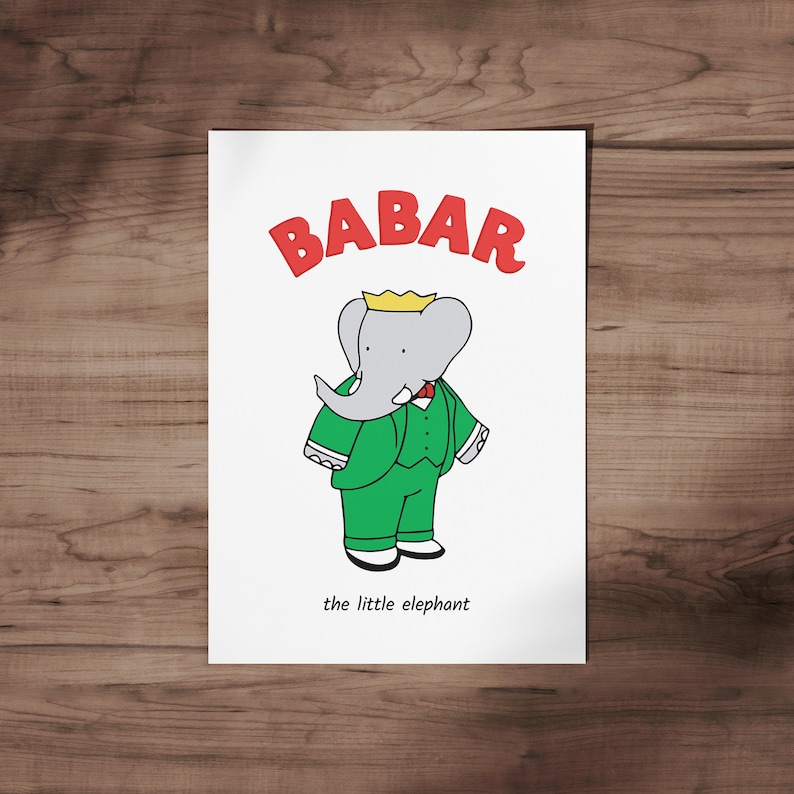 Babar the Little Elephant (white) Poster - Etsy