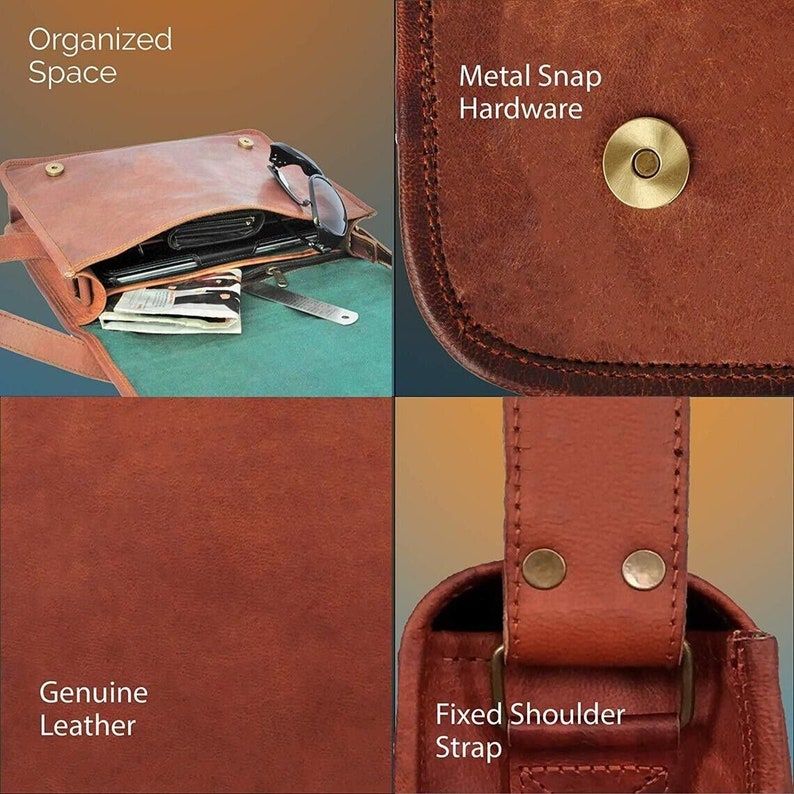 Bag Full Flap Leather Real Messenger Bag for Laptop Satchel Men and ...
