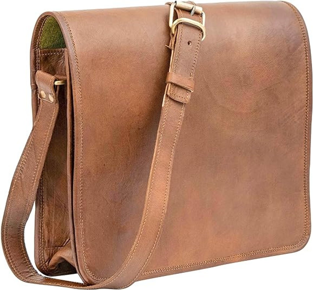 Bag Full Flap Leather Real Messenger Bag for Laptop Satchel Men and ...
