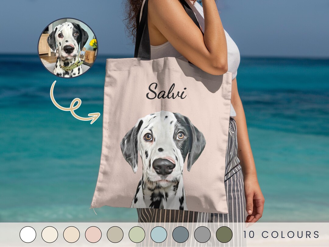 Custom Pet Bag Using Pet Photo + Name Custom Dog Tote Bag Personalized ...