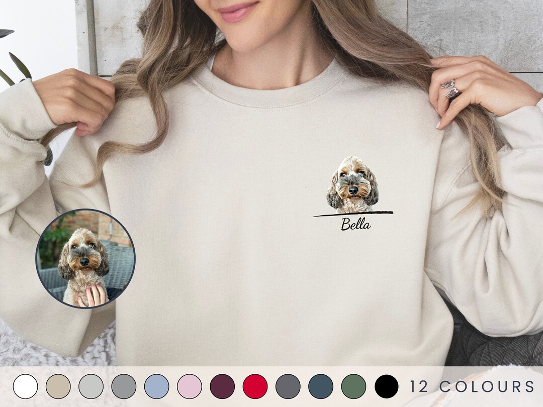 Custom Pet Sweater Dog Drawing From Photo Portrait Sweater Personalized ...