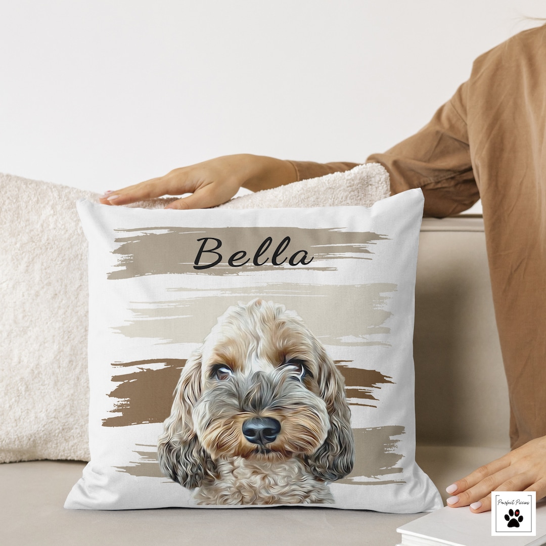 Custom Pet Pillow Dog Drawing From Photo Dog Pillow Personalized Cat ...