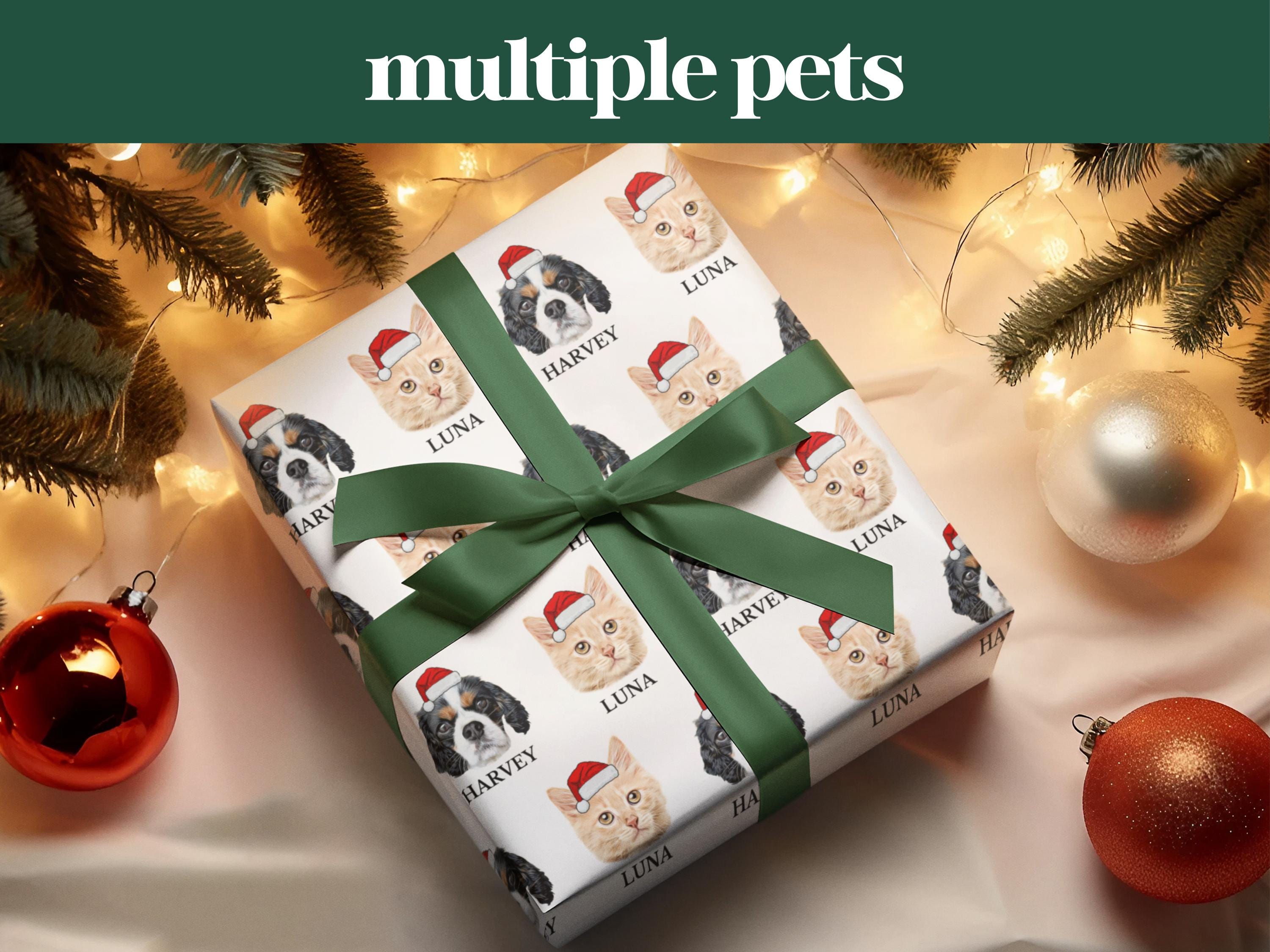 Custom Wrapping Paper Using Pet Photo Personalized Dog Christmas ...