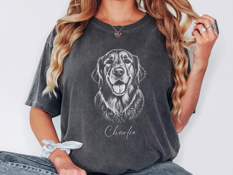 Comfort Colors Custom Pet T-shirt With Pet Photo and Name, Personalized ...