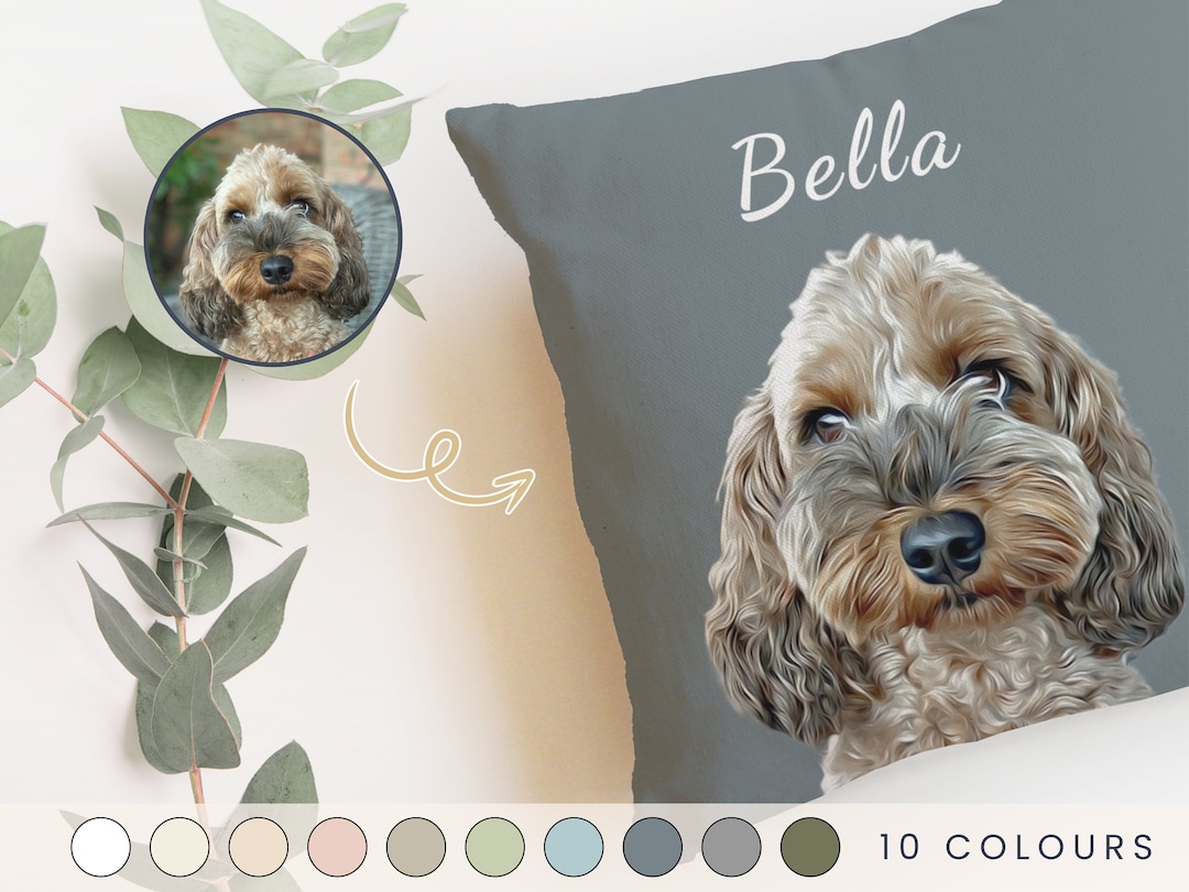 Custom Pet Pillow Dog Drawing From Photo Dog Pillow Personalized Cat ...