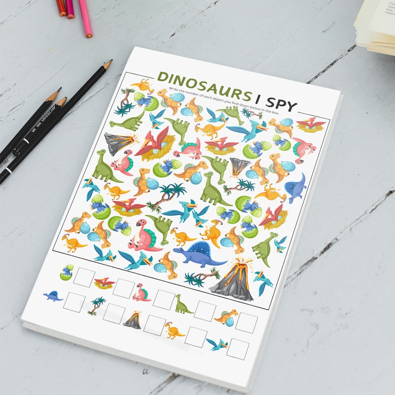 I Spy Dinosaurs, Dinosaur Printable Activity Sheets, Cute I Spy Games ...