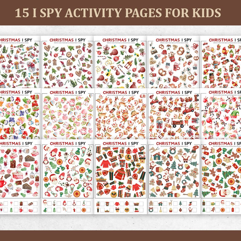 Christmas I Spy Activity, Printable Game for Kids (PDF) - Etsy