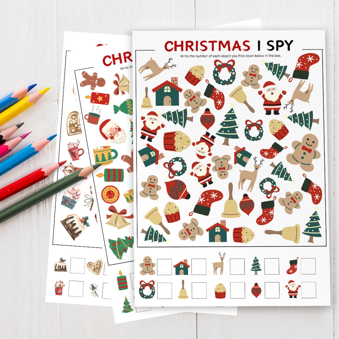I Spy, Christmas Printable Activity Sheets, Christmas Games, I Spy Game ...