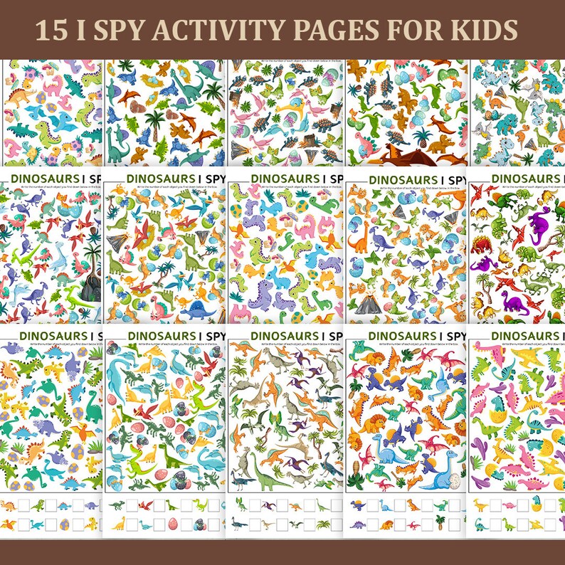 I Spy Dinosaurs, Dinosaur Printable Activity Sheets, Cute I Spy Games ...