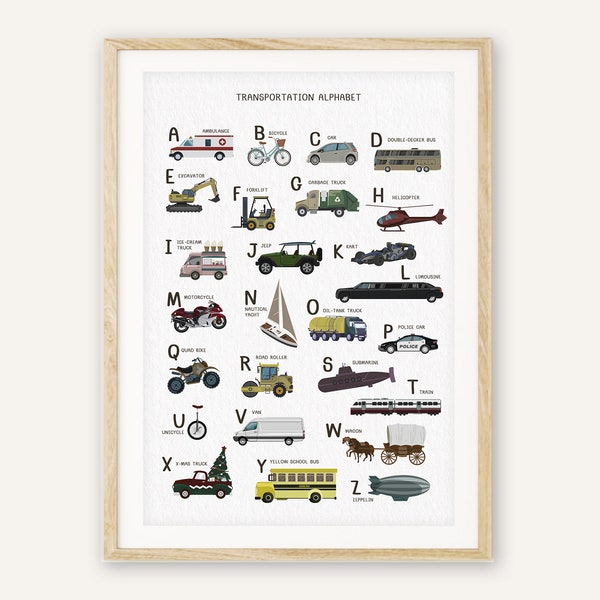 Transportation Alphabet - Etsy