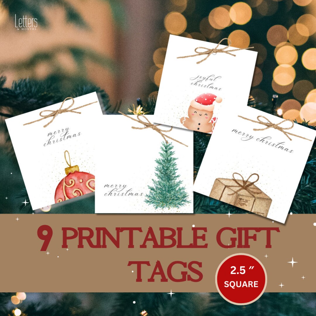 Digital Gift Tags, Printable Christmas Gift Tags, Printable Merry ...