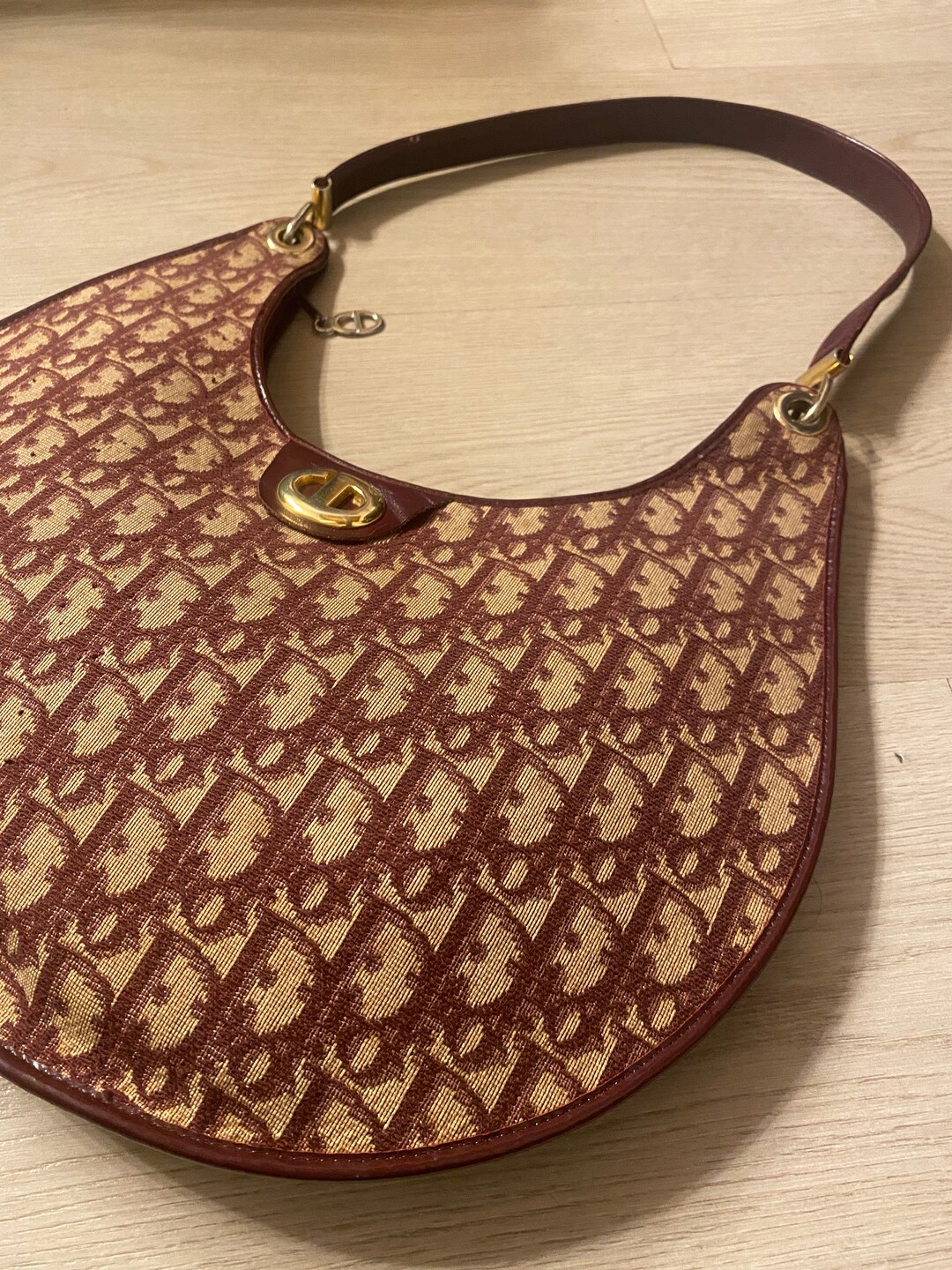 Dior Oblique Half Moon Burgundy - Etsy