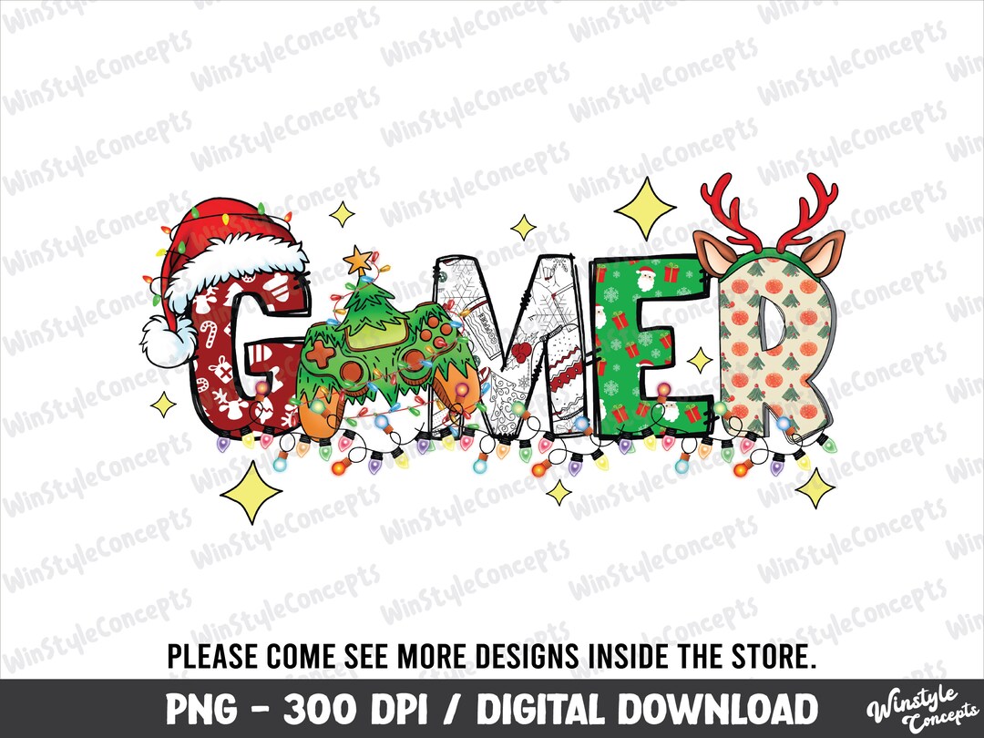 Gamer Christmas Game Controller Png, Christmas Kids Gamer Png, Video ...