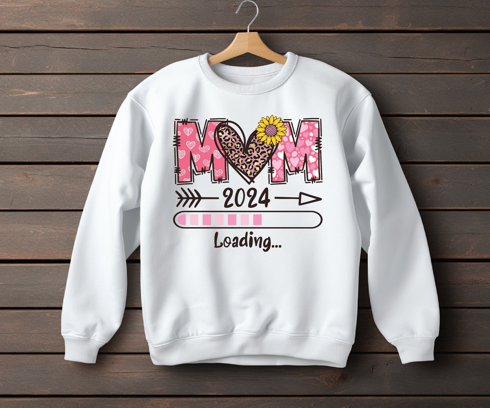 Mom Loading 2024 Pink Png, Gift Ideas for Her, Mom, Mama, Woman Friends ...
