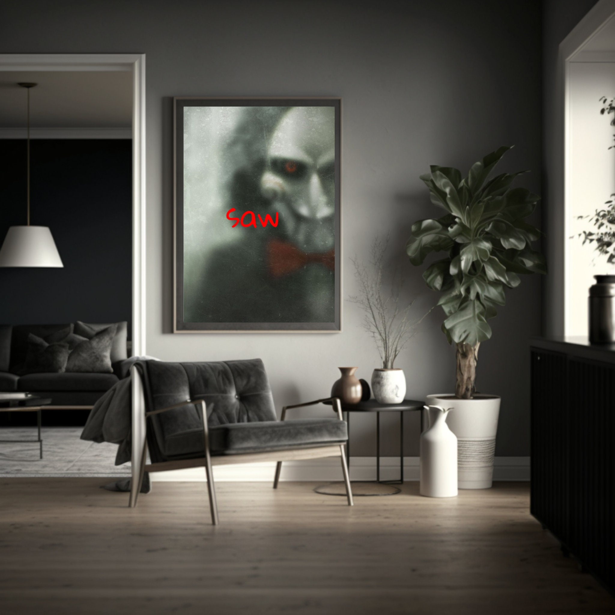 Saw Jigsaw Art Print - Scary Movie Depiction - Horror Movie Wall Decor ...