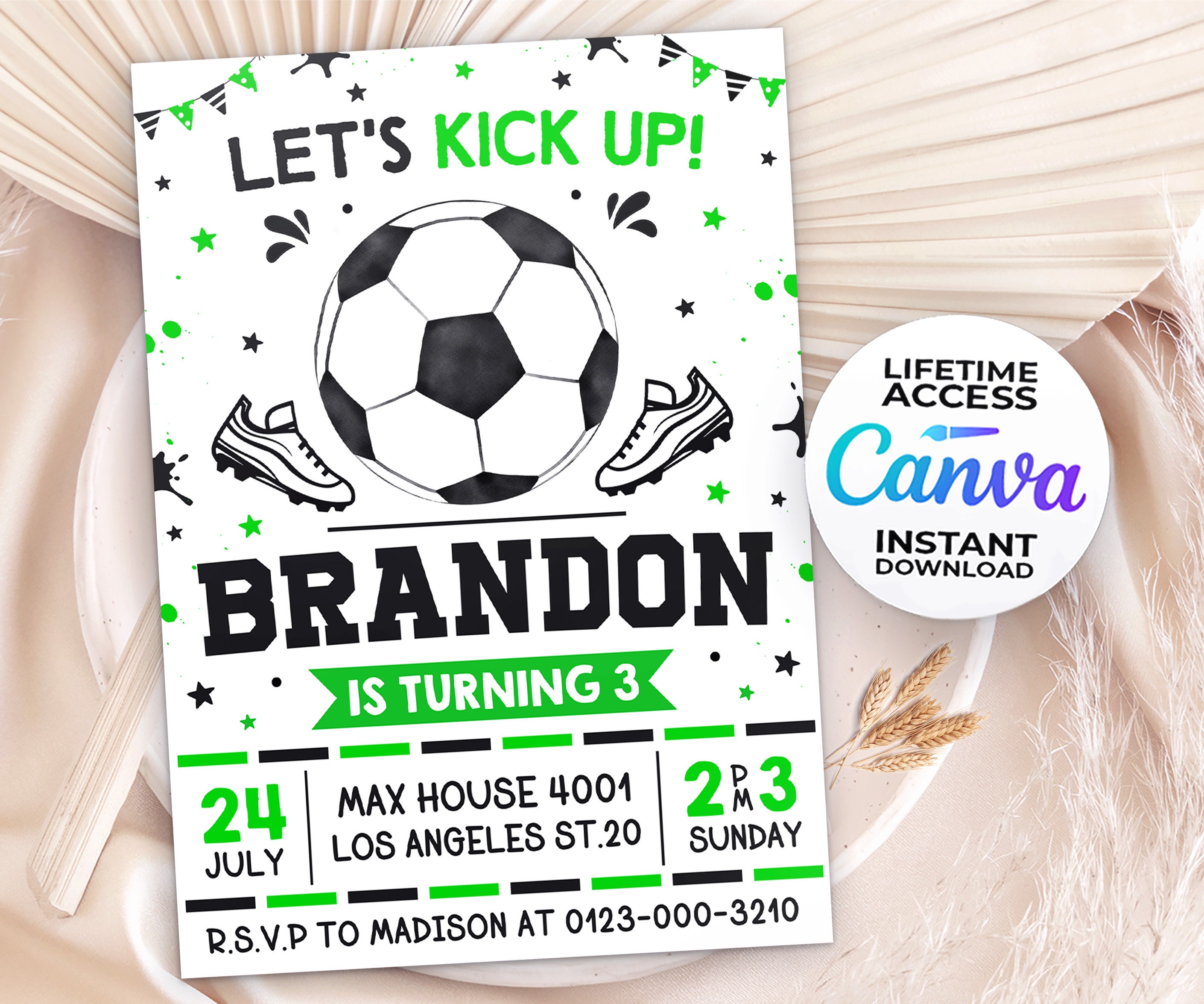 Invitación de cumpleaños de fútbol editable invitación de - Etsy México