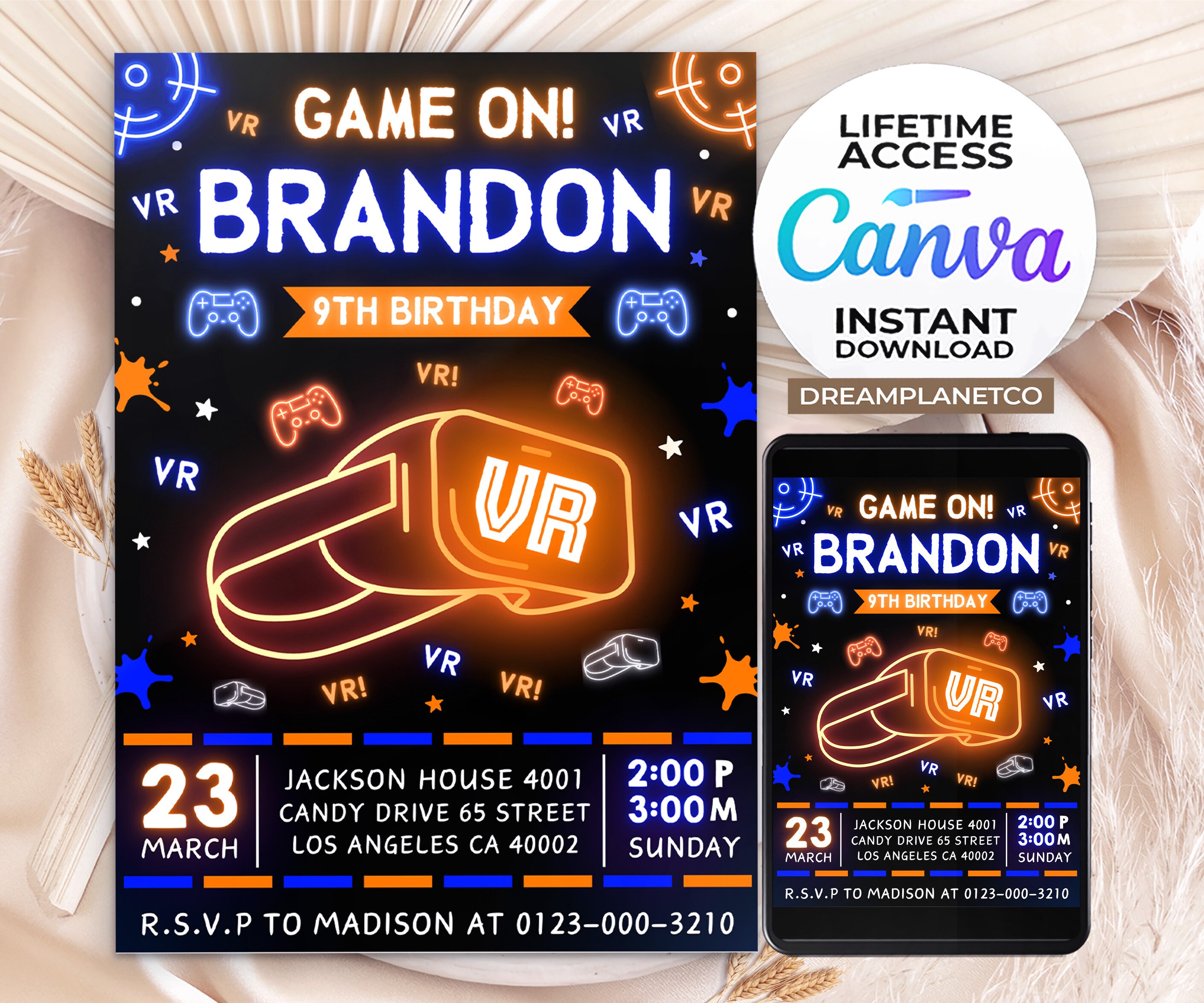 Editable Vr Birthday Invitation Vr Invitation Virtual Etsy