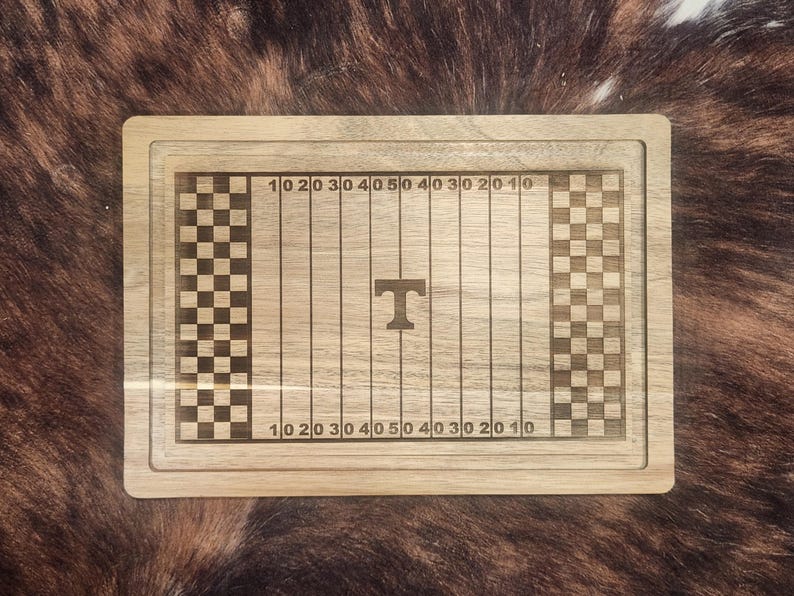 Custom Football Field Cutting Board Personalized Charcuterie Board ...