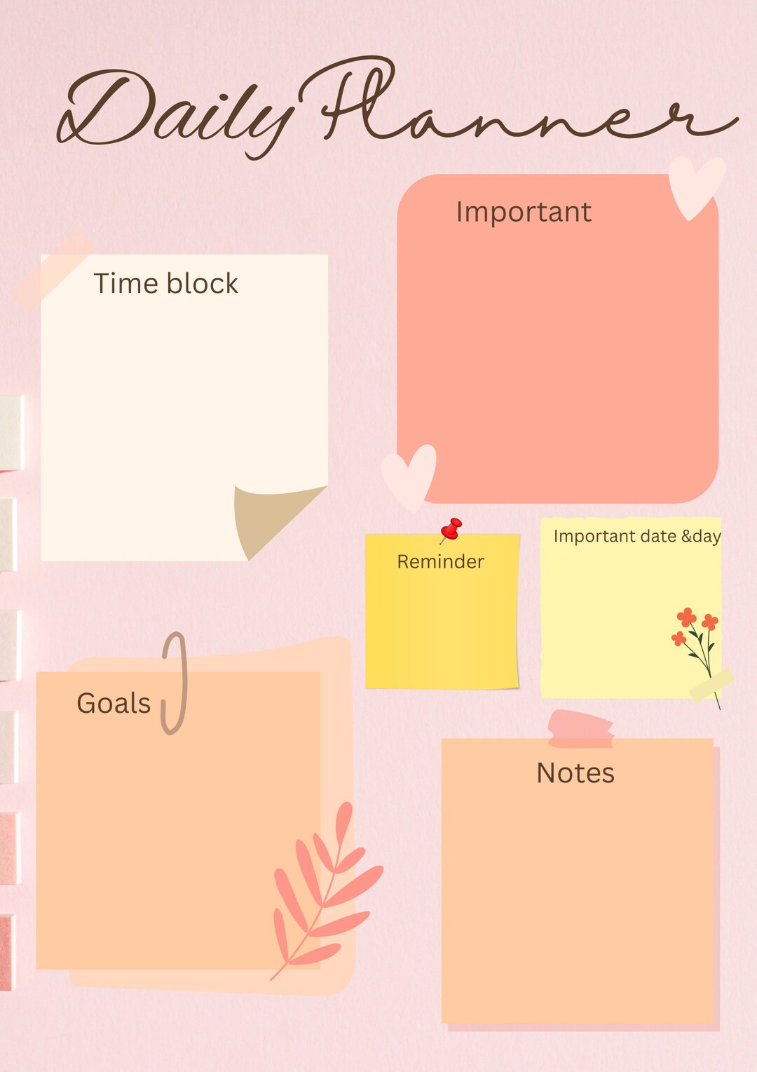 Daily Planner Notes/ Printable - Etsy