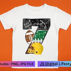 Bro I'm 7, Bruh Its My Birthday Boy Football Jersey, 7 Years Old 7th ...