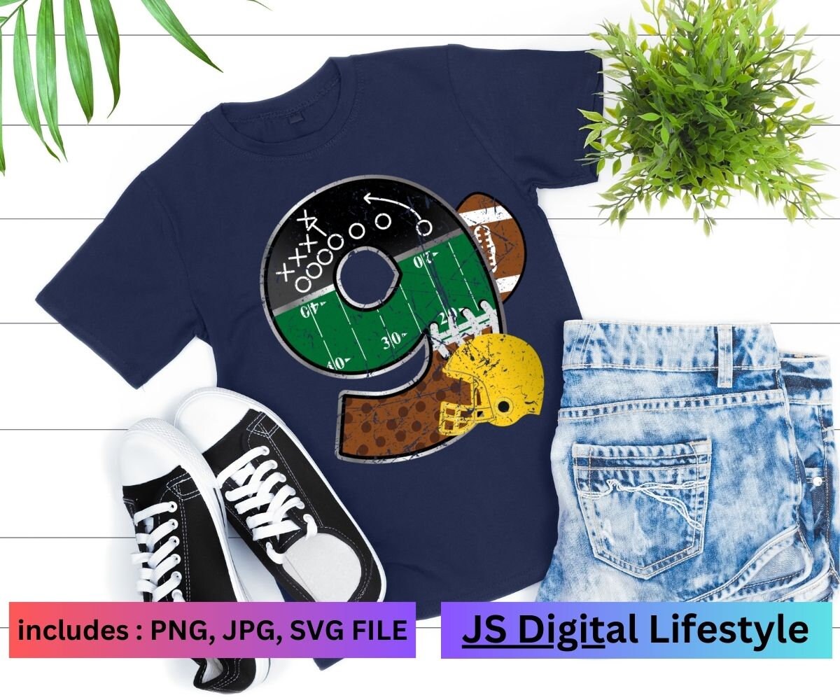 Bro I'm 9, Bruh Its My Birthday Boy Football Jersey, 9 Years Old 7th ...