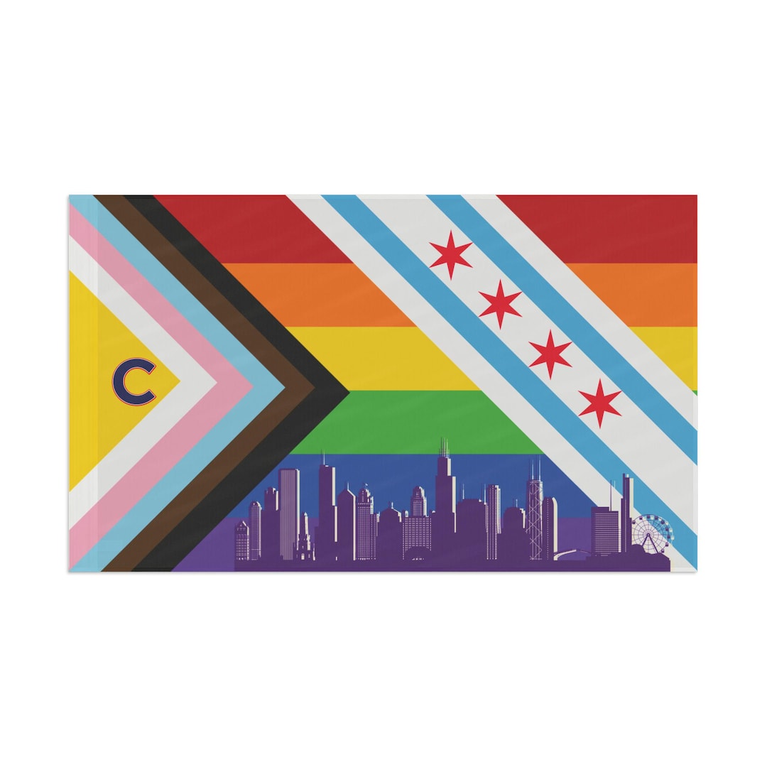 Chicago Gay Pride Flag: Progressive LGBTQ Polyester Flag - Etsy