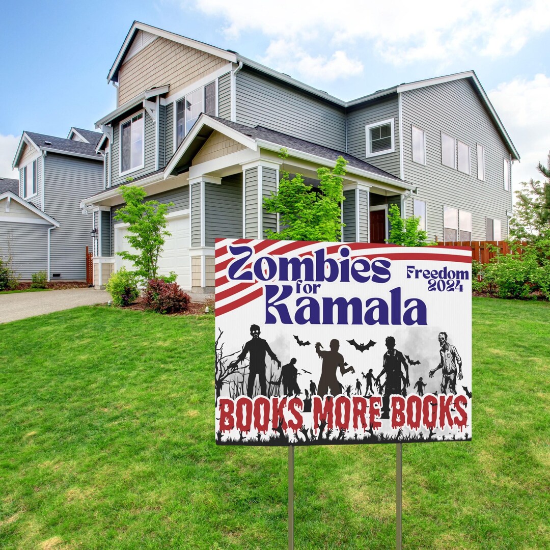 Kamala Harris Yard Sign Zombie Harris Walz for President Sign Stop ...