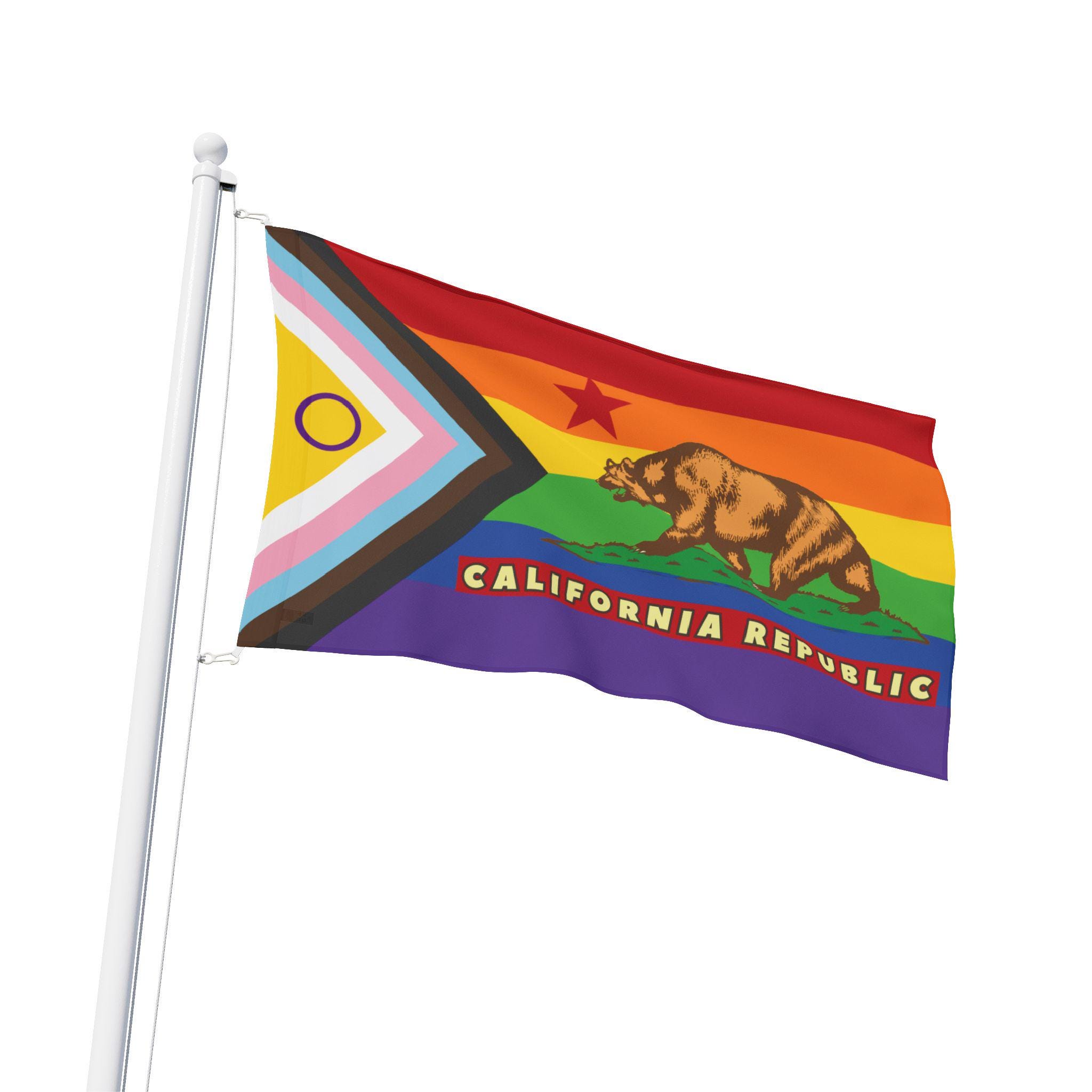 California Pride Flag, Gay Pride Flag, LGBTQ Flag, Rainbow Flag ...